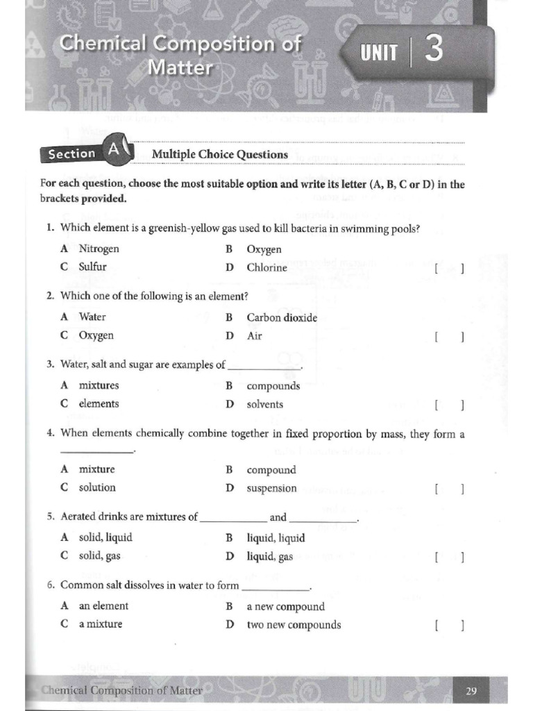 Test-Chemical Composition of Matter PDF | PDF