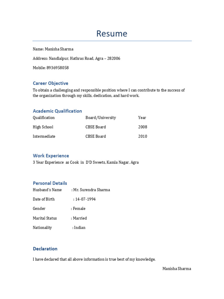 Resume Manisha Sharma | PDF