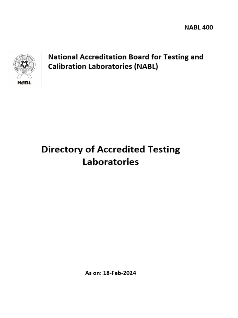 Directory of Accredited Testing Laboratories | PDF