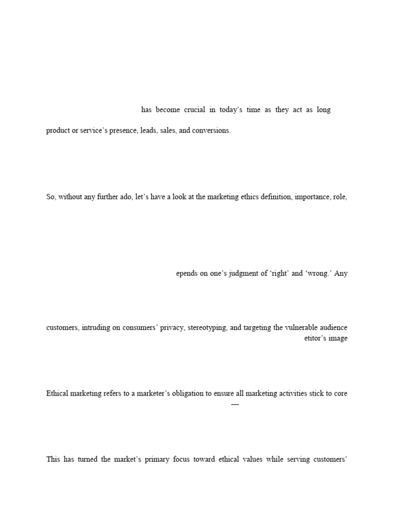 Understanding Marketing Ethics Essentials | PDF | Marketing | Advertising