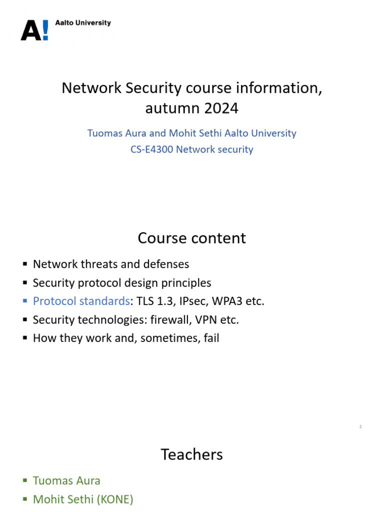 Network Security Course Overview 2024 | PDF