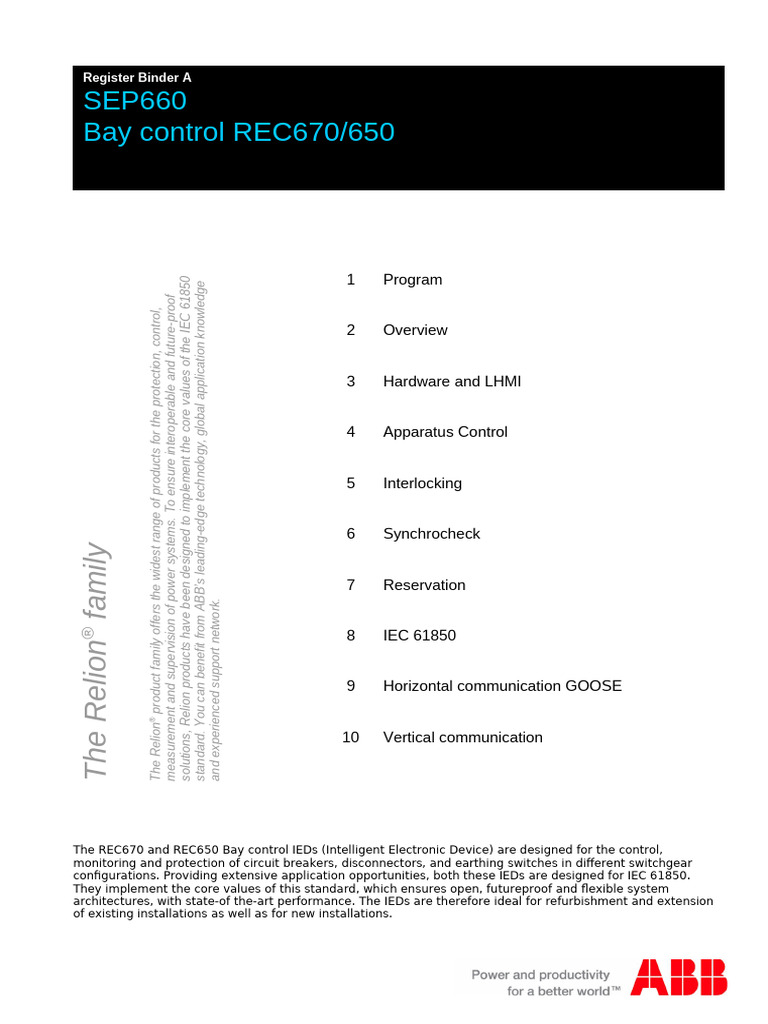 REC670/650 Bay Control IED Overview | PDF | Electrical Equipment ...