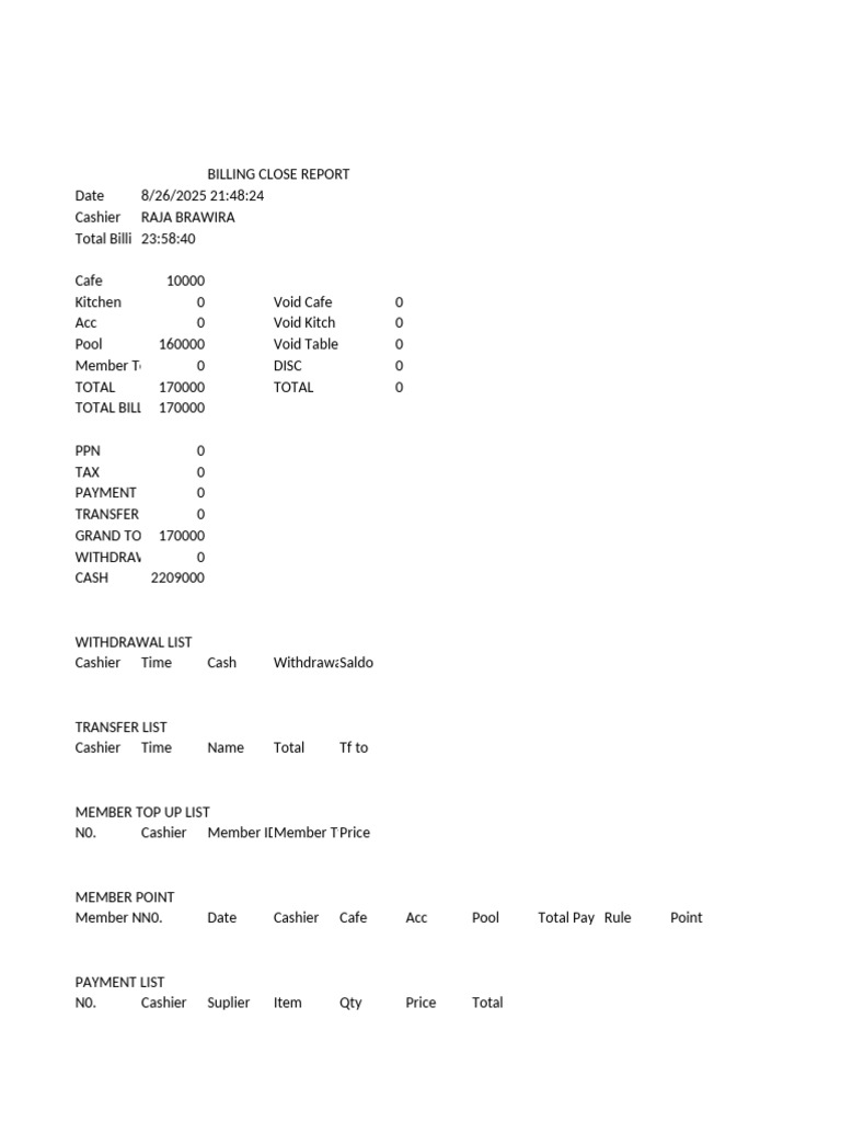 8-26-2025 Raja Brawira Close Billing | PDF