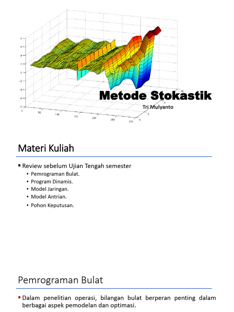 Metode Stokastik dalam Pemrograman Bulat | PDF
