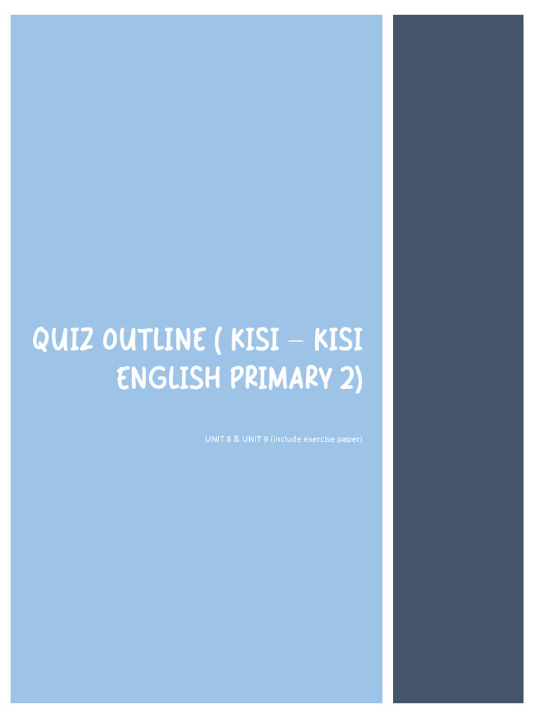 English Quiz Outline P2 | PDF