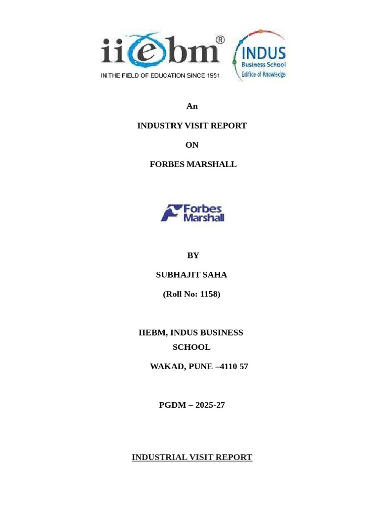 Forbes Marshall Industry Visit Report | PDF | Efficient Energy Use ...