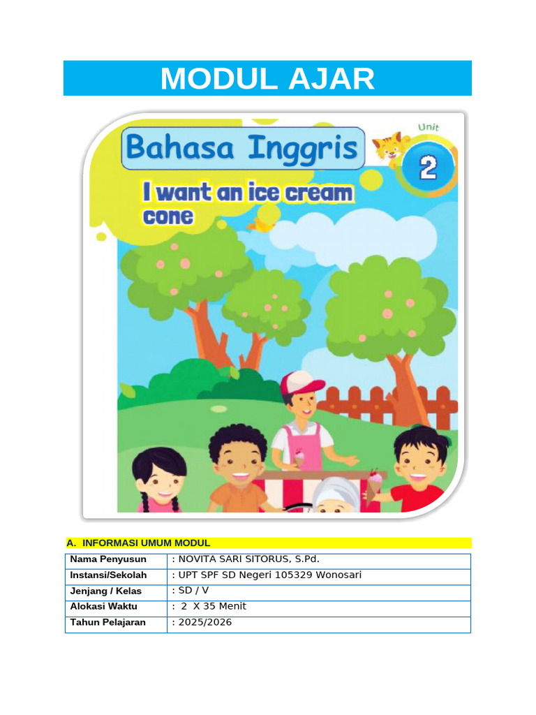 MODUL AJAR UKIN Nov | PDF