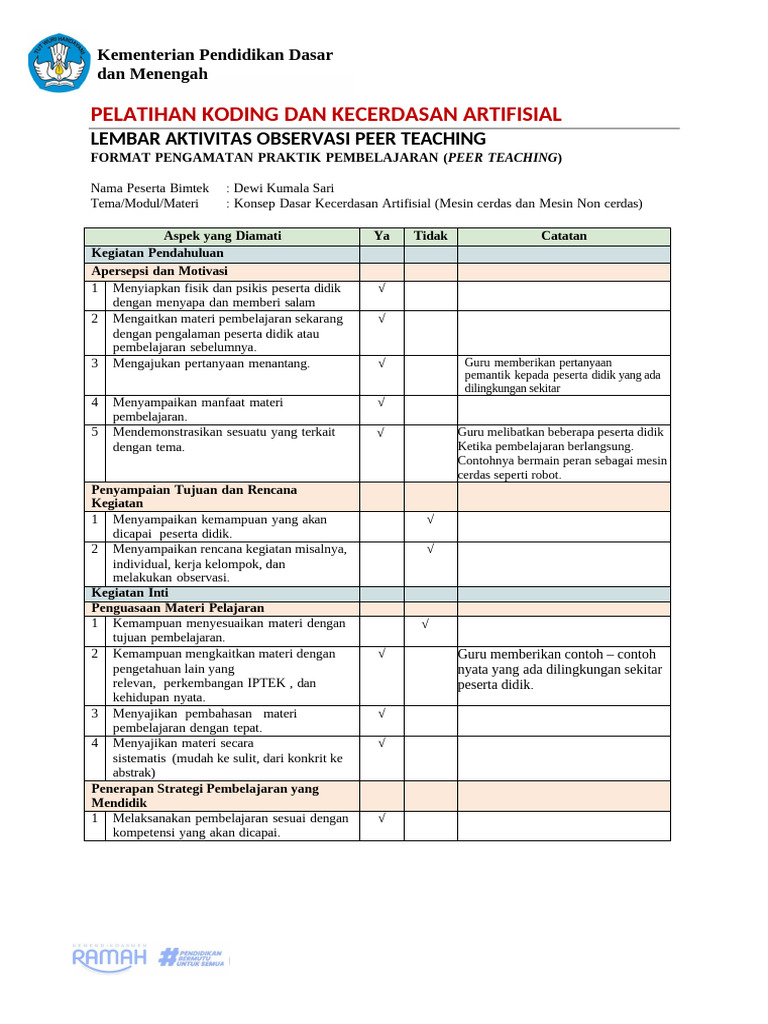 Observasi Dewi Kumala Sari | PDF