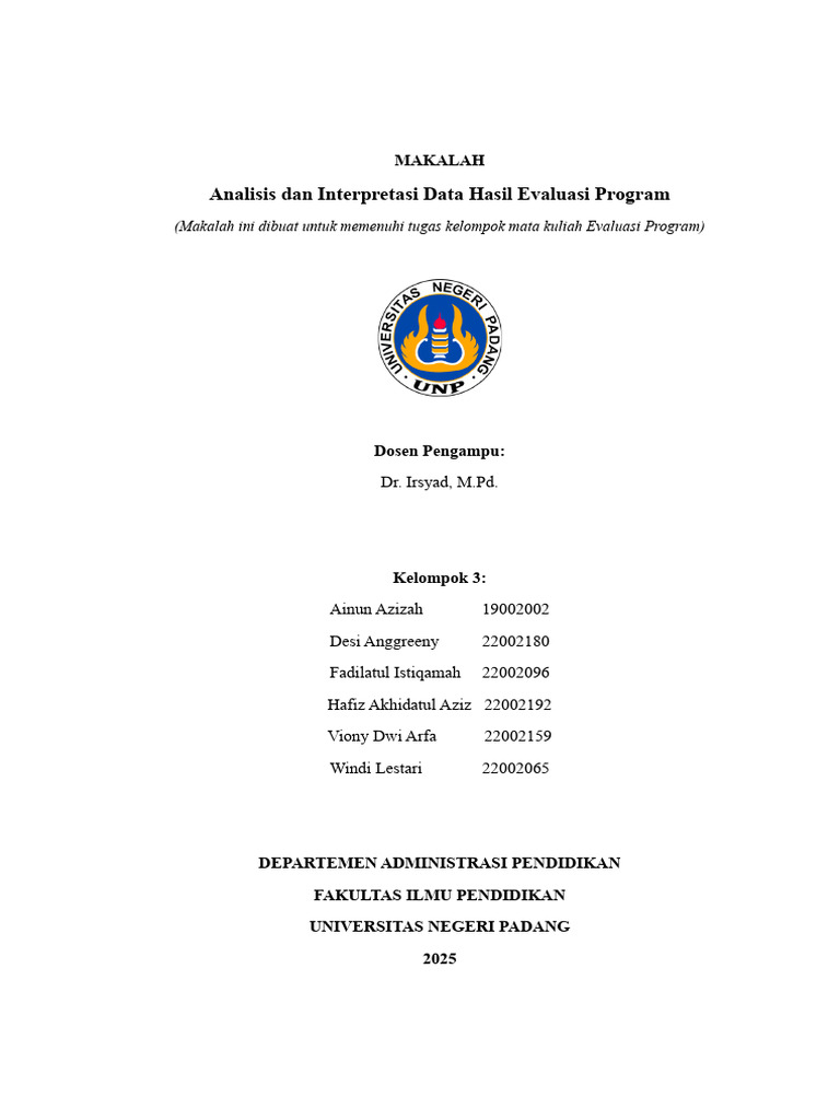 Makalah Evaluasi Program KLP 3 | PDF