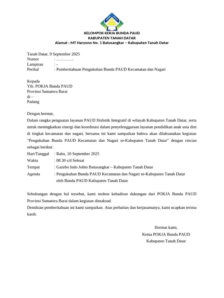 Surat Pemberitahuan Pengukuhan | PDF