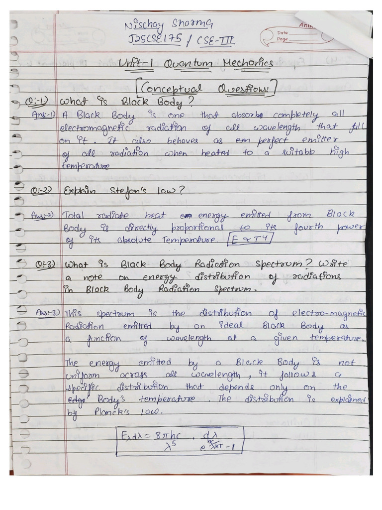 Assignment 1 Physics (Nischay Sharma, CSE-3) | PDF