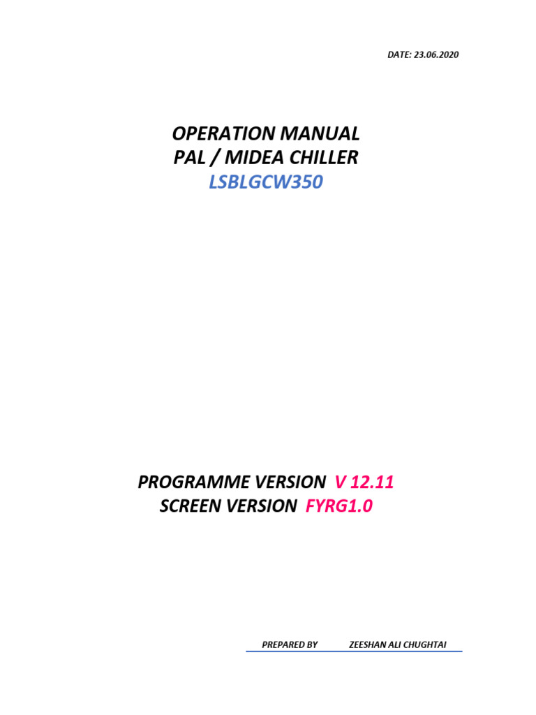Pal or Midea Chiller Operation Manual-2 (Lailak Building) | PDF ...