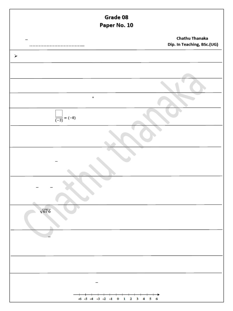 Grade 8 Paper No.10 | PDF