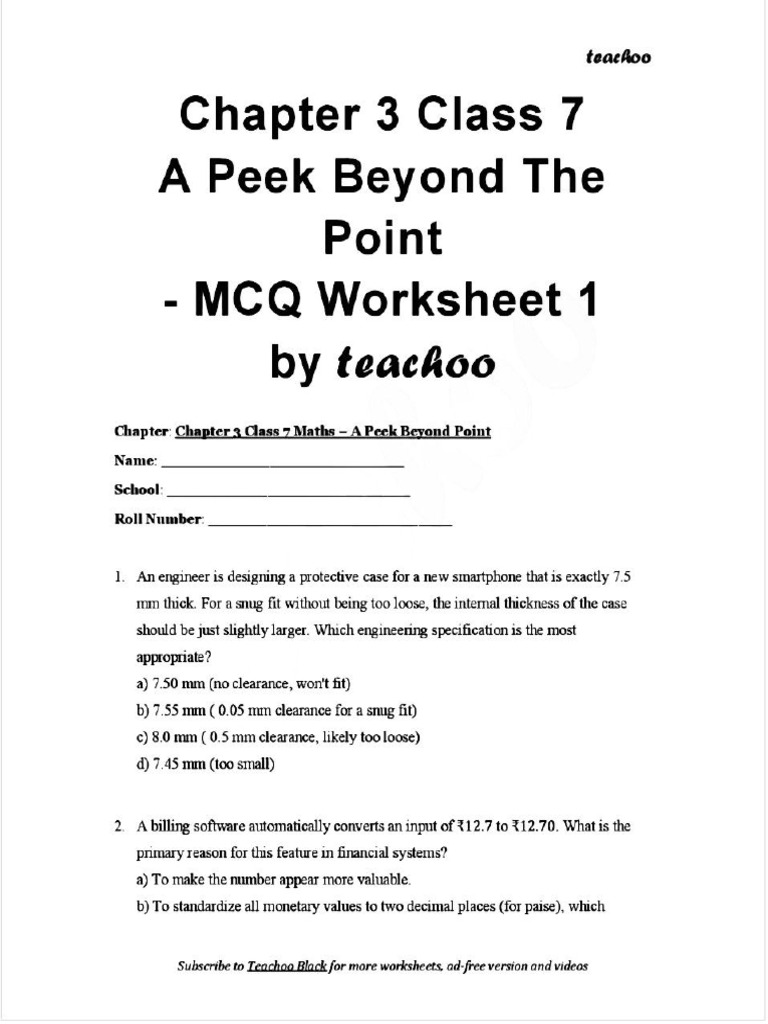 Maths Worksheet | PDF