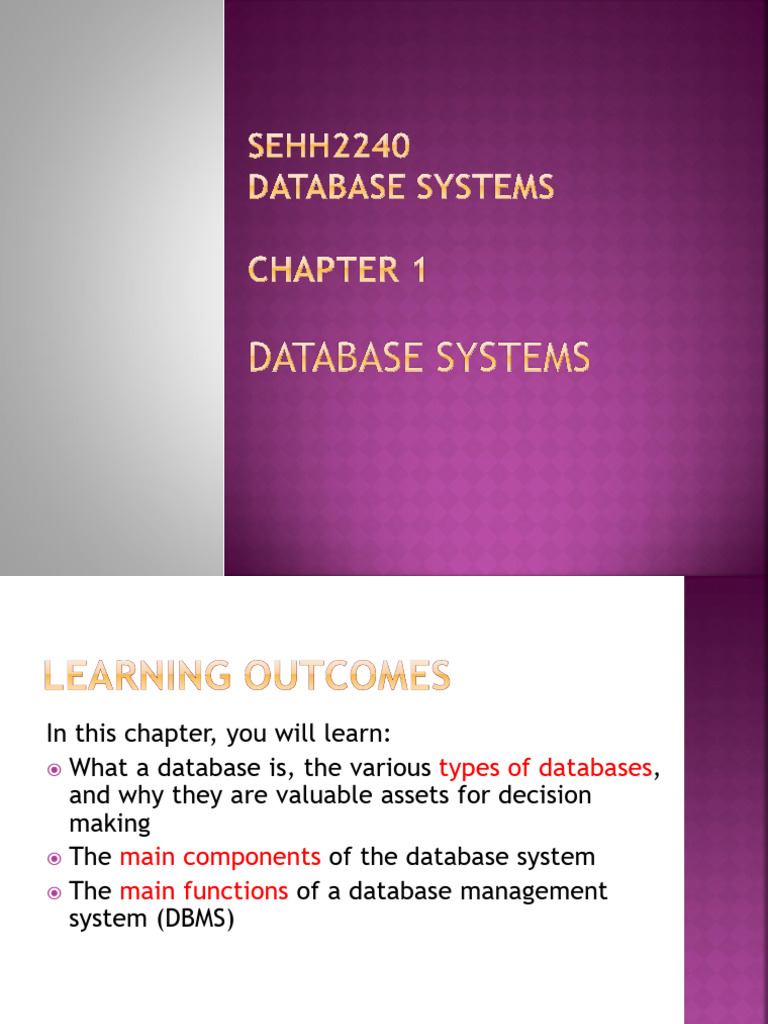 Lecture 1 - Database Systems - Ch01 | PDF | Databases | Information Technology