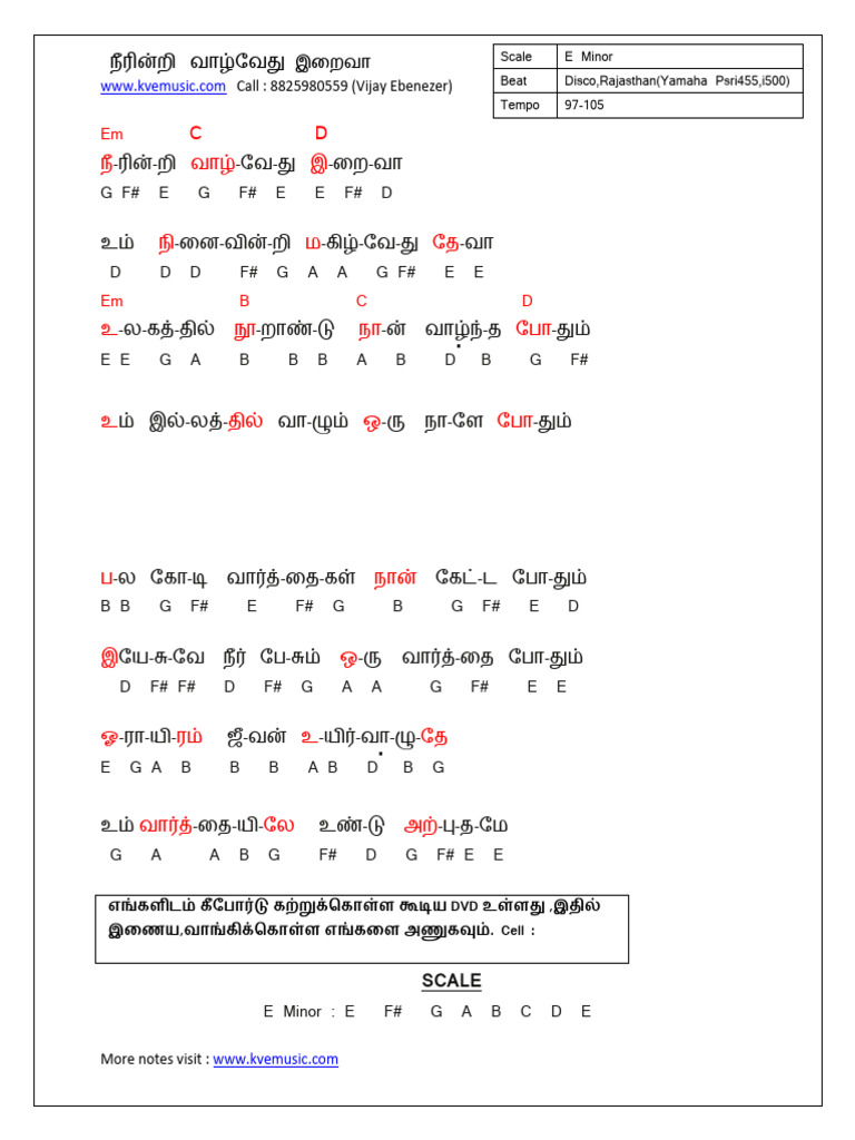 Neer Indri Vazhvu & Nil Ahas Thale Notes | PDF | Pitch (Music ...