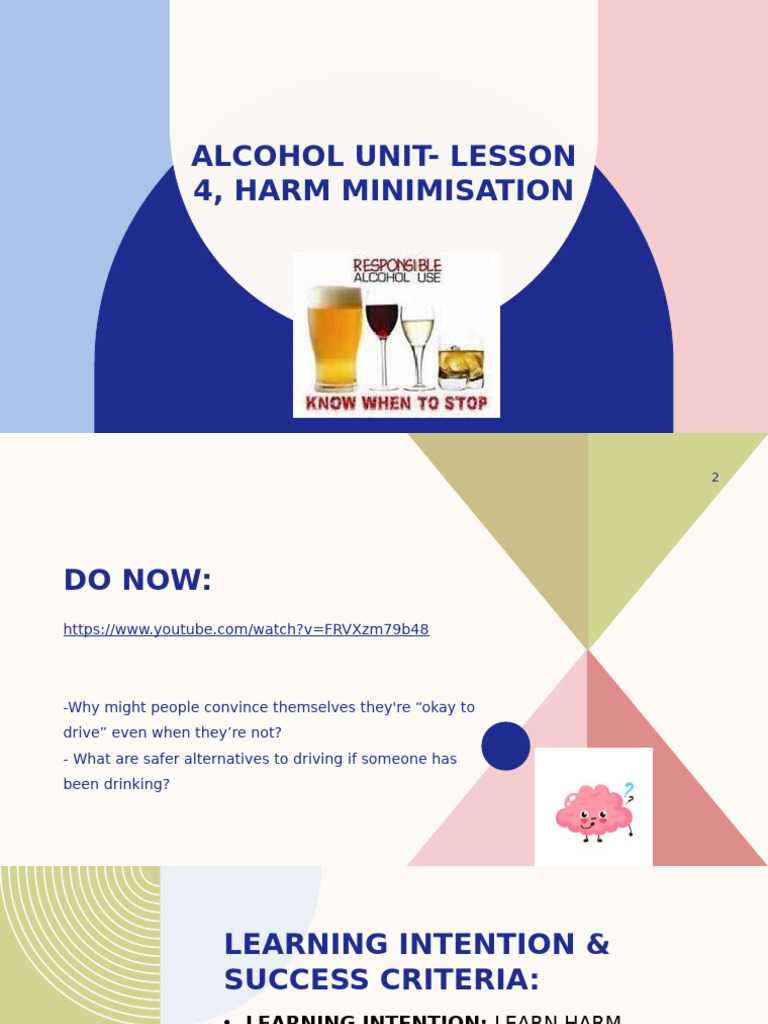 Alcohol Unit - Lesson 4, Harm Minimisation | PDF | Drink | Alcohol