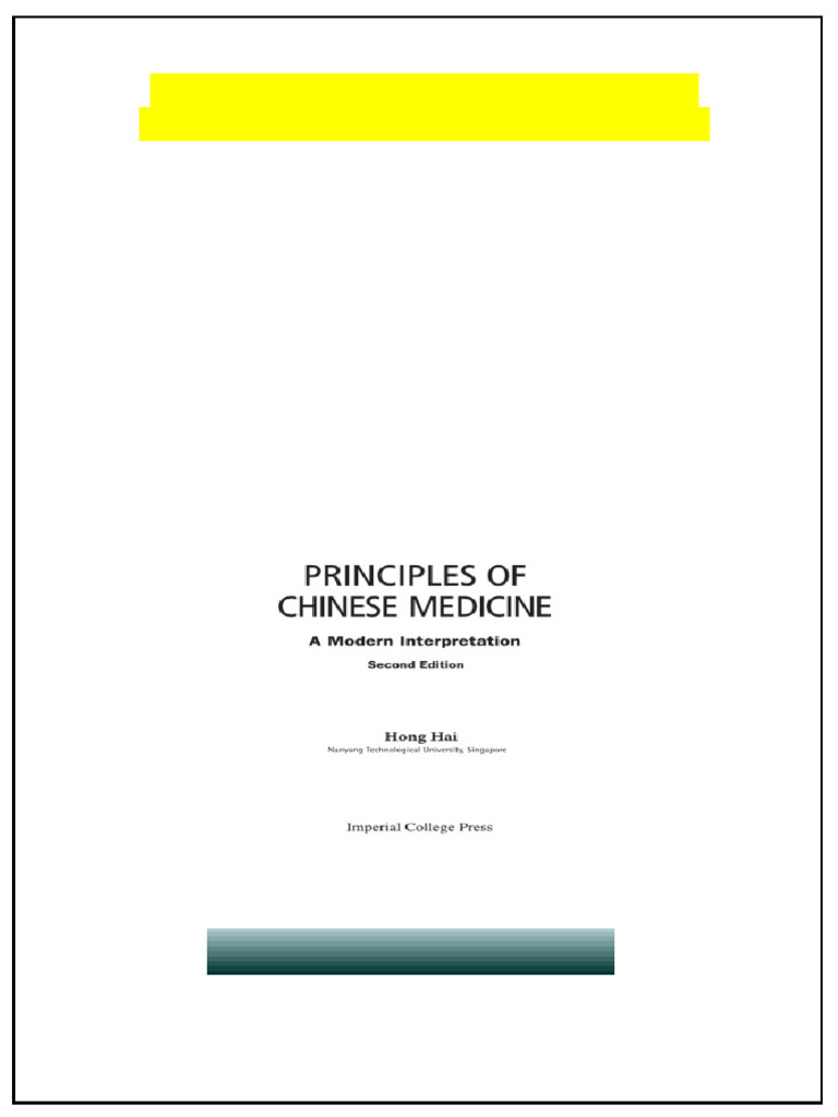 Principles of Chinese Medicine A Modern Interpretation 2nd Edition Hai ...