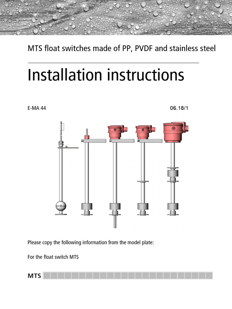 Mazurczak Manual Instruções Float Switch English | PDF | Switch ...