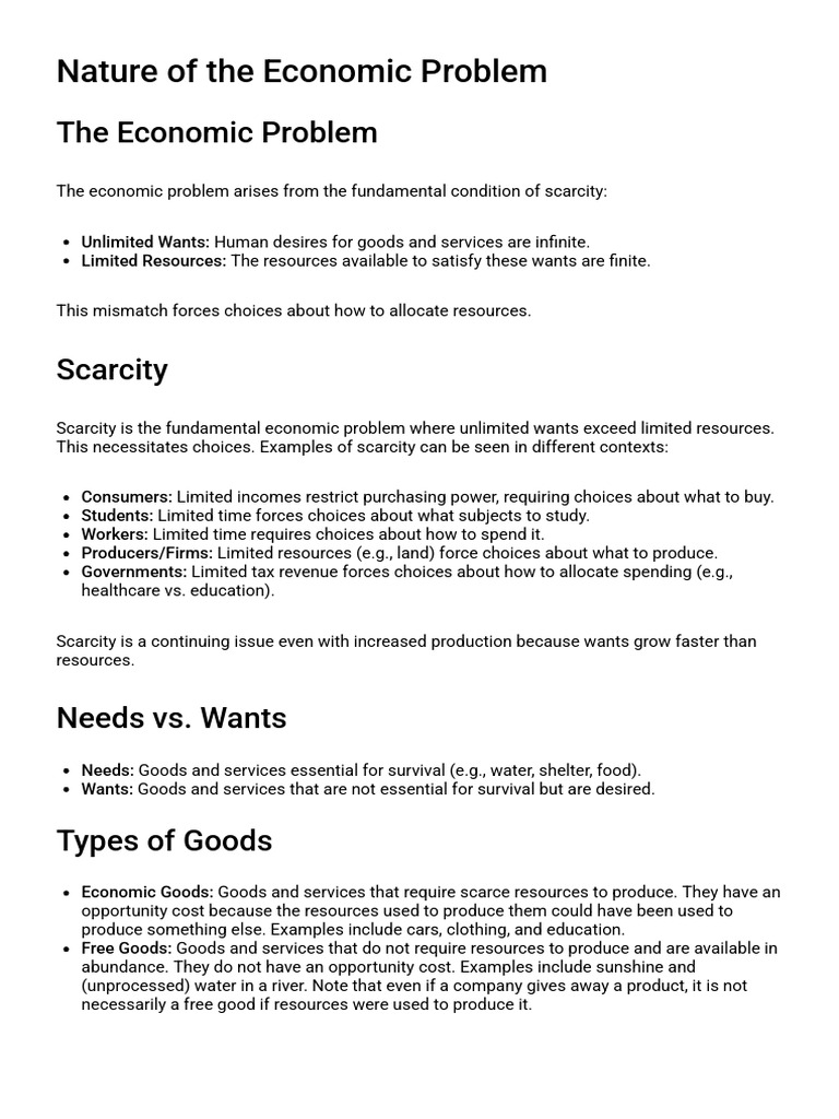 Understanding the Economic Problem | PDF