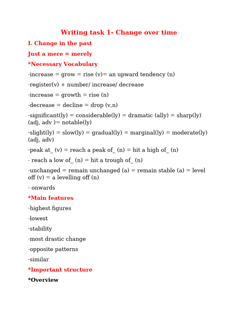 Change Over Time: Vocabulary & Structure | PDF