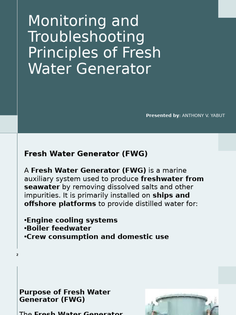Fresh Water Generator Troubleshooting Guide | PDF | Water | Transparent ...