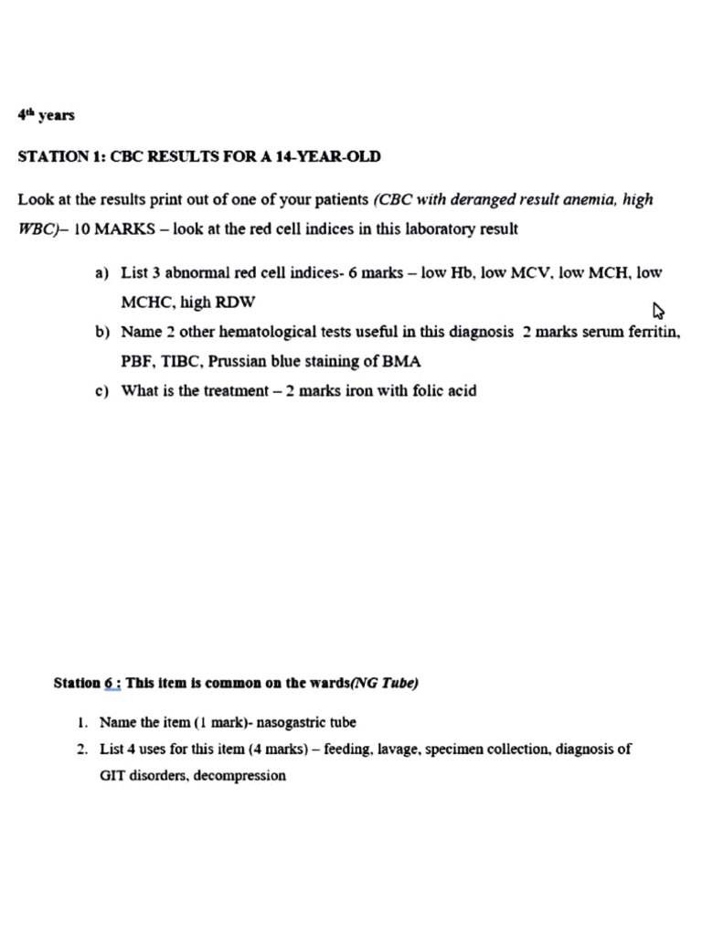 Osce Paeds 2020 | PDF