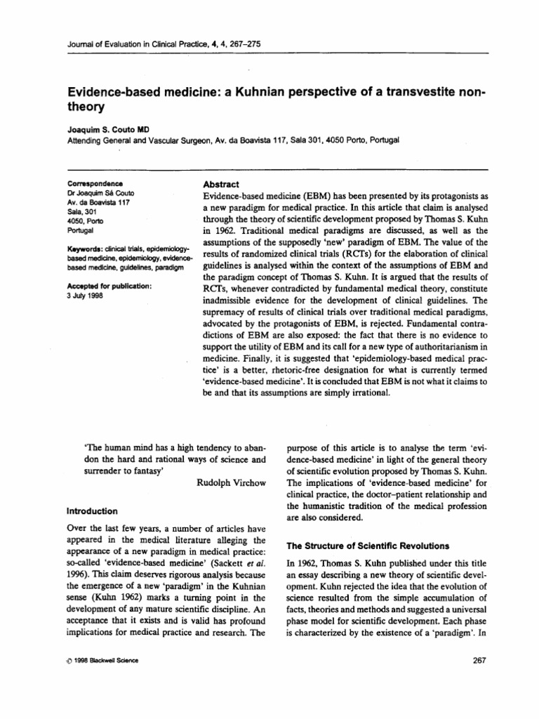 Evaluation Clinical Practice - 2008 - MD - Evidence Based Medicine A ...