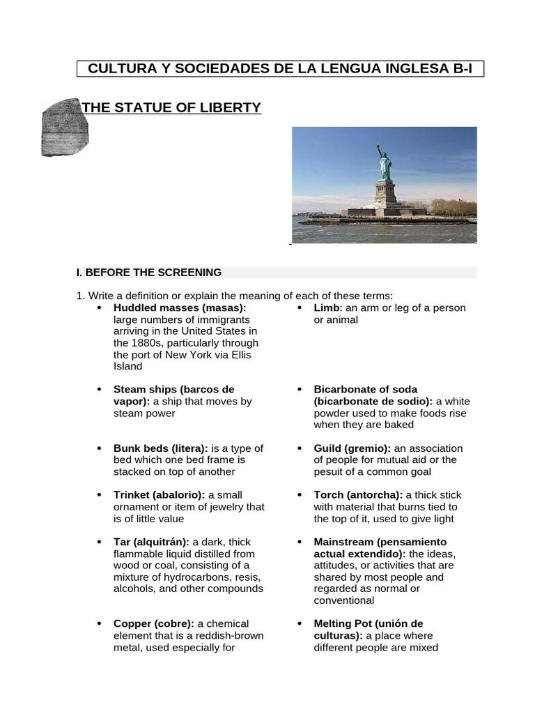 Statue of Liberty: Immigration and Freedom | PDF