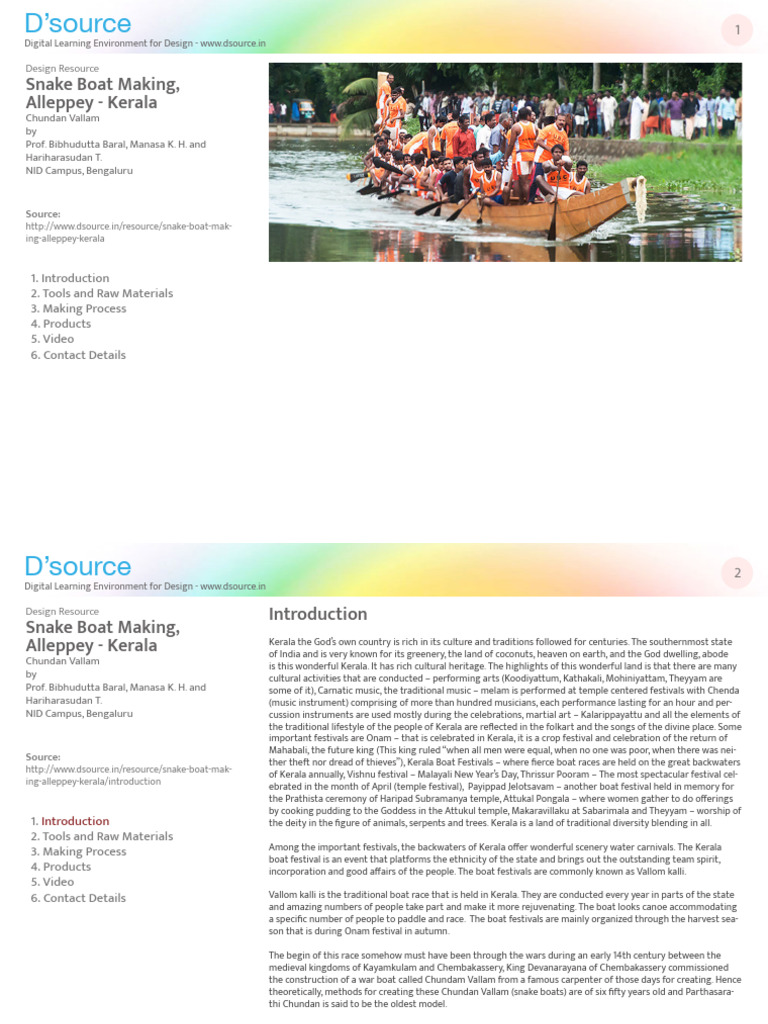Snake Boat Making in Kerala Guide | PDF | Drawing | Paintings