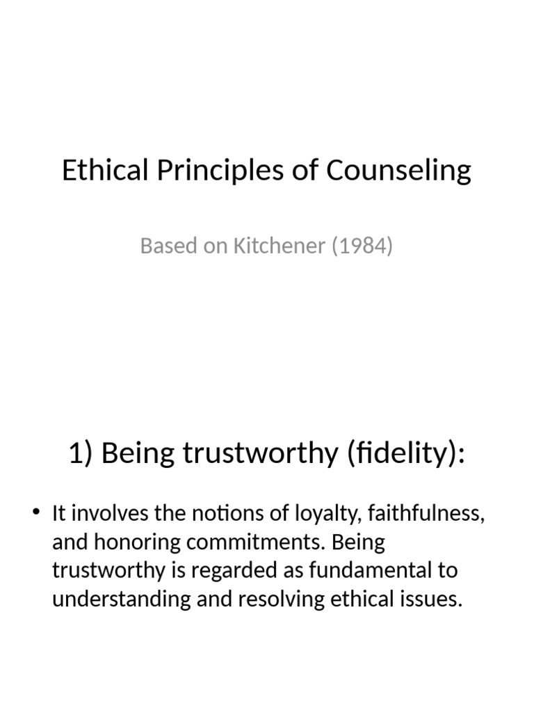 Ethical Principles of Counseling Updated | PDF
