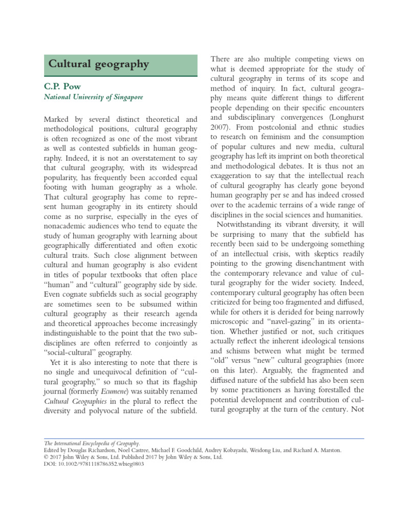 Understanding Cultural Geography | PDF | Geography | Cultural Geography
