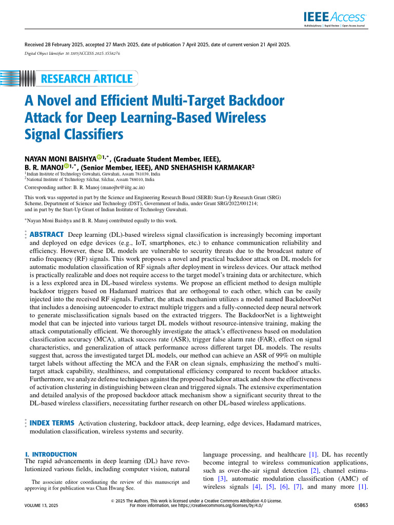 Efficient Multi-Target Backdoor Attack in DL | PDF | Computer Security ...