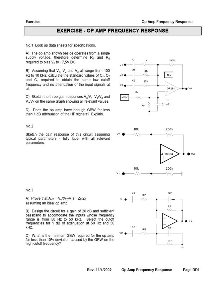 Opa Freq Resp Ass Op Amp | PDF | Amplifier | Operational Amplifier