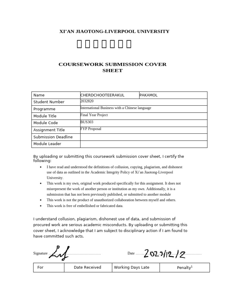 FYP Proposal Pakamol 2032820 | PDF | Leadership | Gender Role