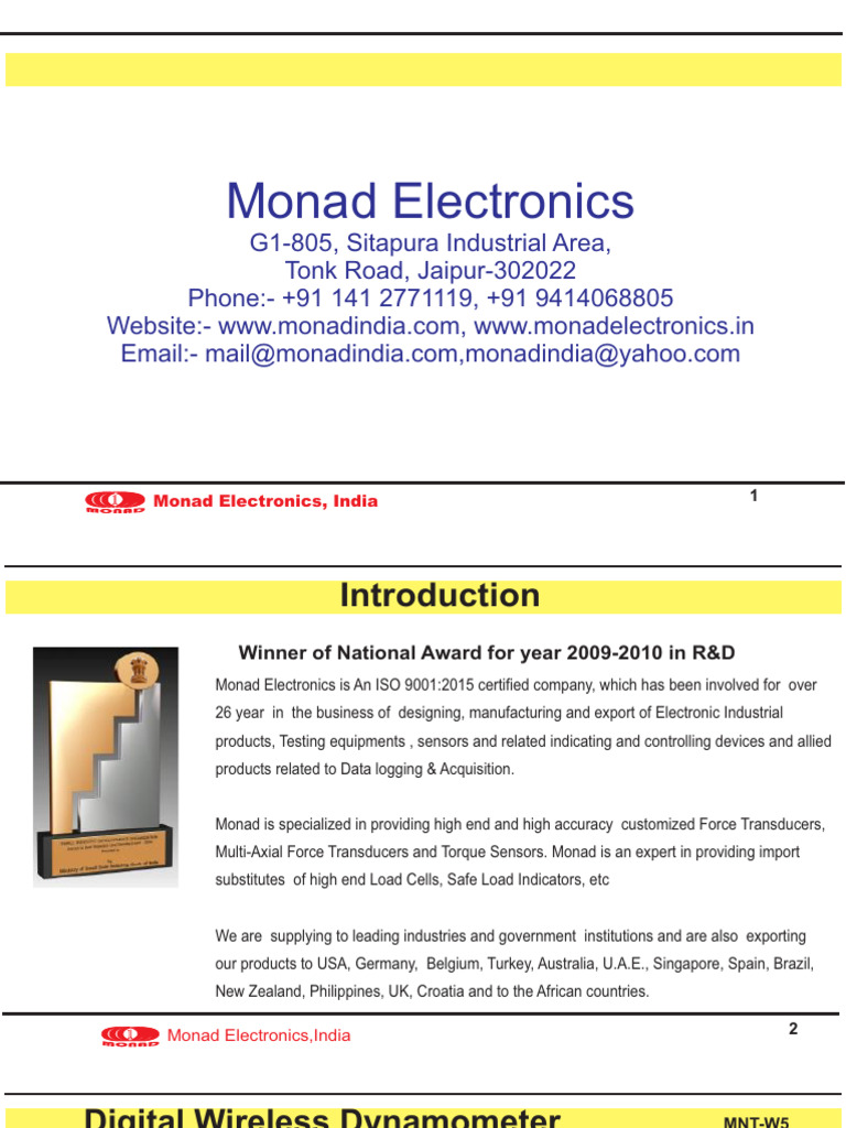Monad Dynamometer Wireless | PDF | Rechargeable Battery | Power Supply
