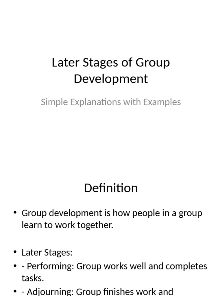 Later Stages of Group Development Explained | PDF