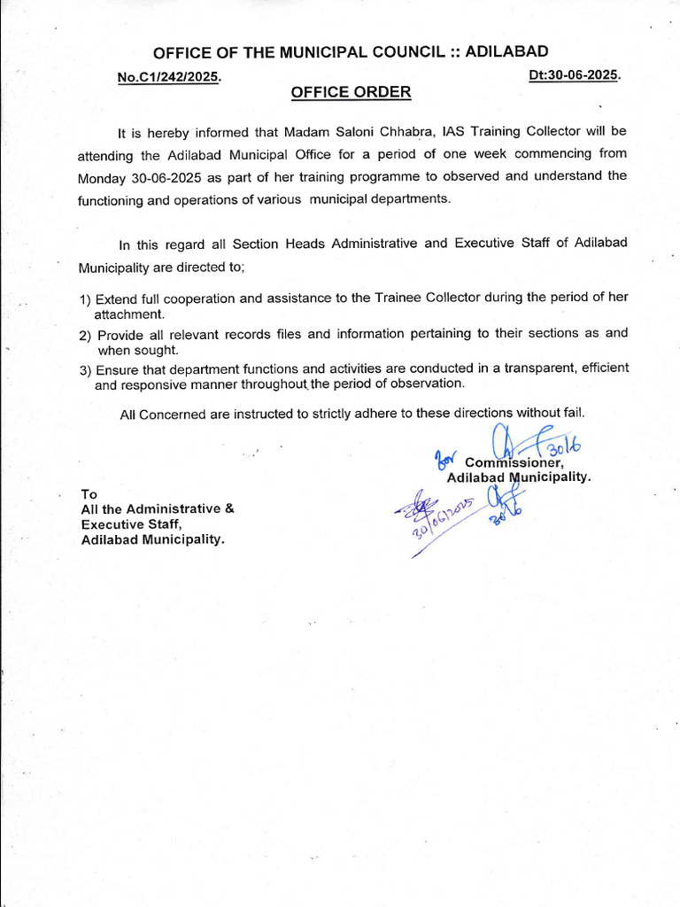 Officer Order - Training Coll | PDF