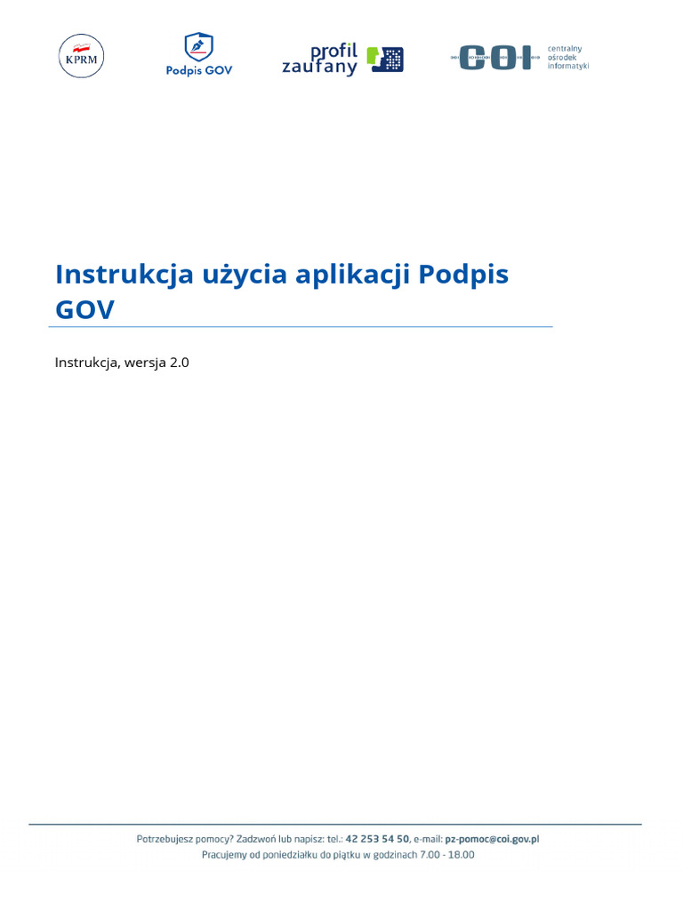 Aplikacja Podpis GOV - Instrukcja Uzytkownika | PDF