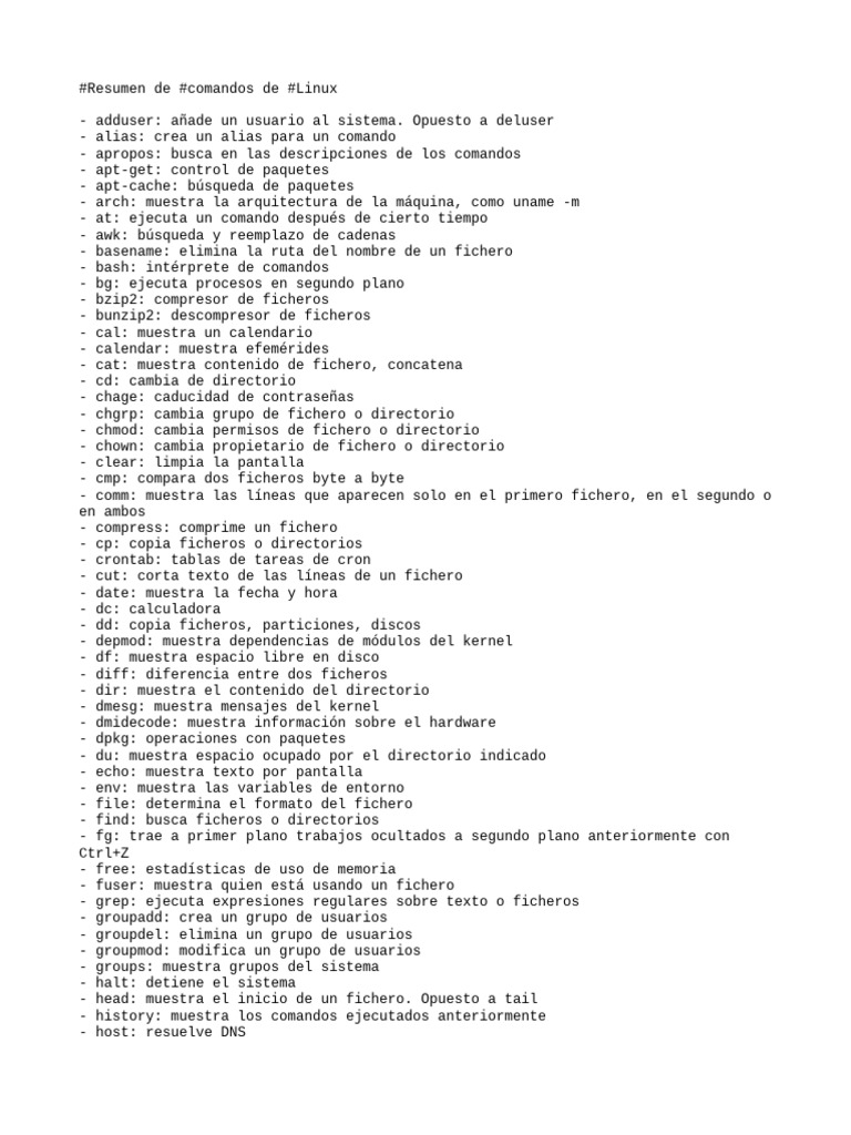 Comandos Esenciales de Linux | PDF | Archivo de computadora | Kernel ...