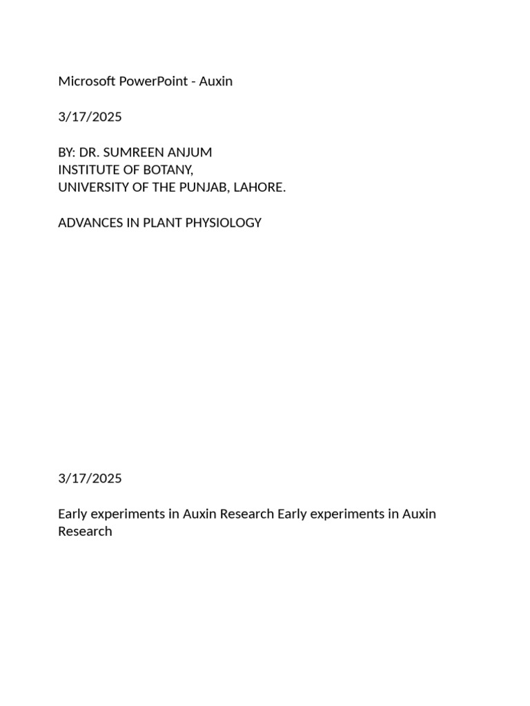 Auxin Presentation FirstPage | PDF