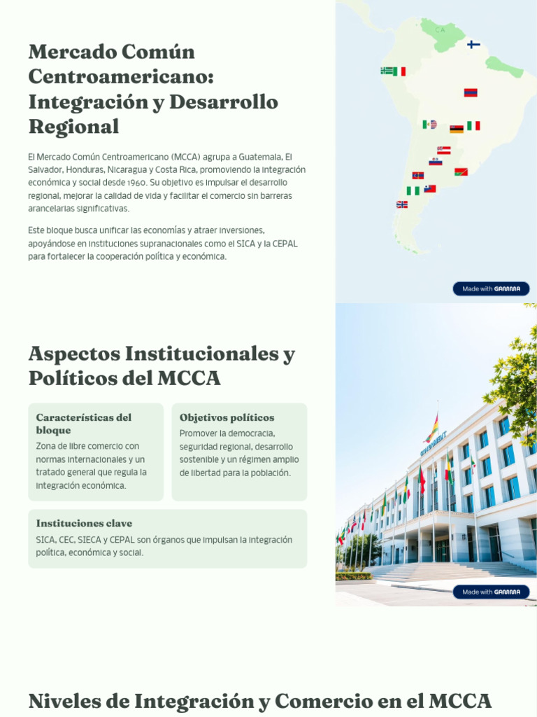 Mercado Comun Centroamericano Integracion y Desarrollo Regional | PDF ...