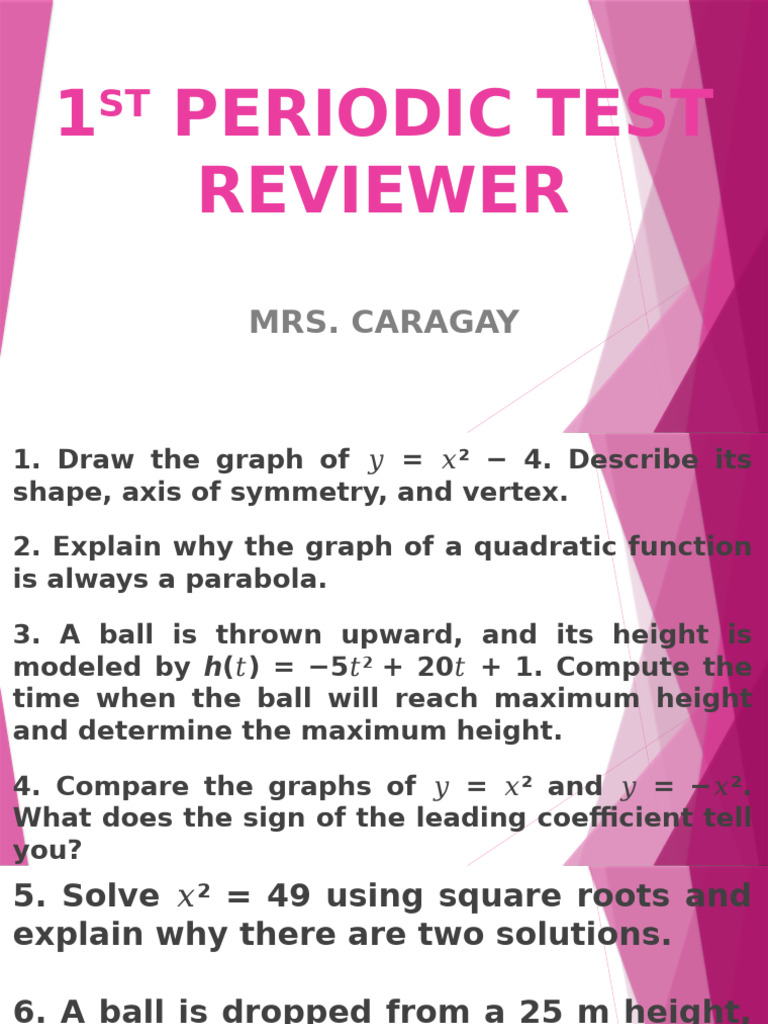 Reviewer | PDF | Quadratic Equation | Mathematics