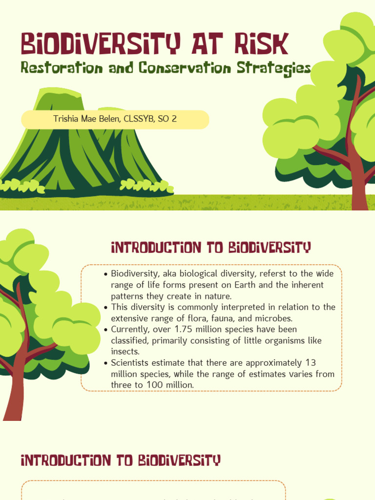 Chapter 4 - Biodiversity at Risk - Restoration and Conservation ...