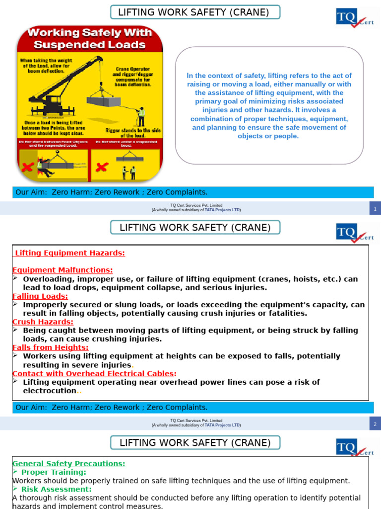 Lifting Work Safety. | PDF | Occupational Safety And Health | Crane ...
