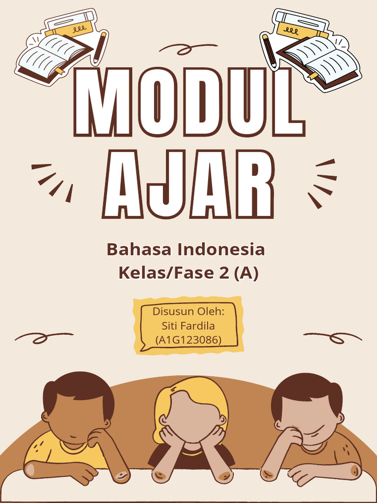 Cokelat Minimalis Ilustrasi Lucu Cover Modul Ajar Siswa Dokumen A4 | PDF