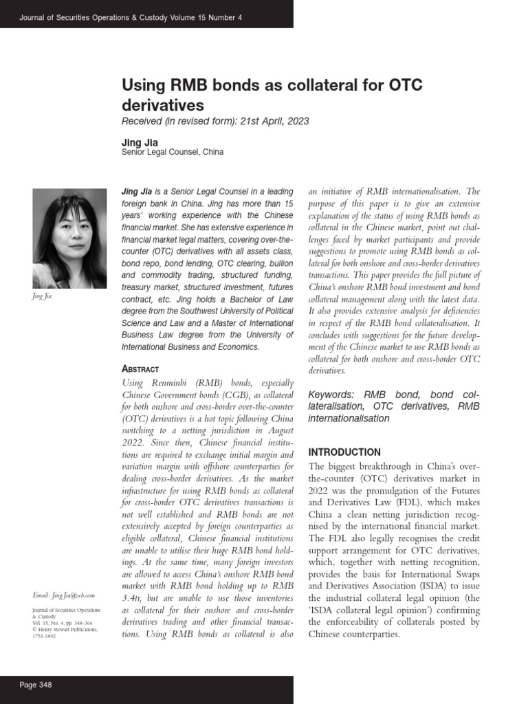 Using RMB bonds as collateral for OTC Derivatives | PDF | Derivative (Finance) | Repurchase ...