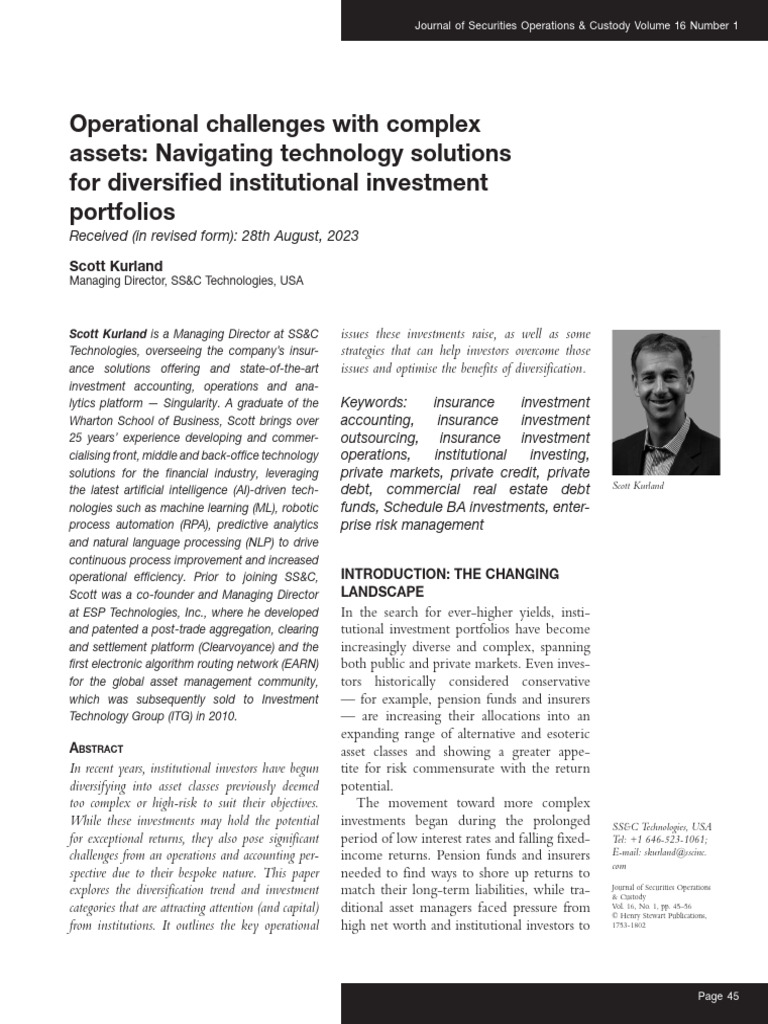 Navigating Operational Challenges in Complex Assets | PDF | Investing ...