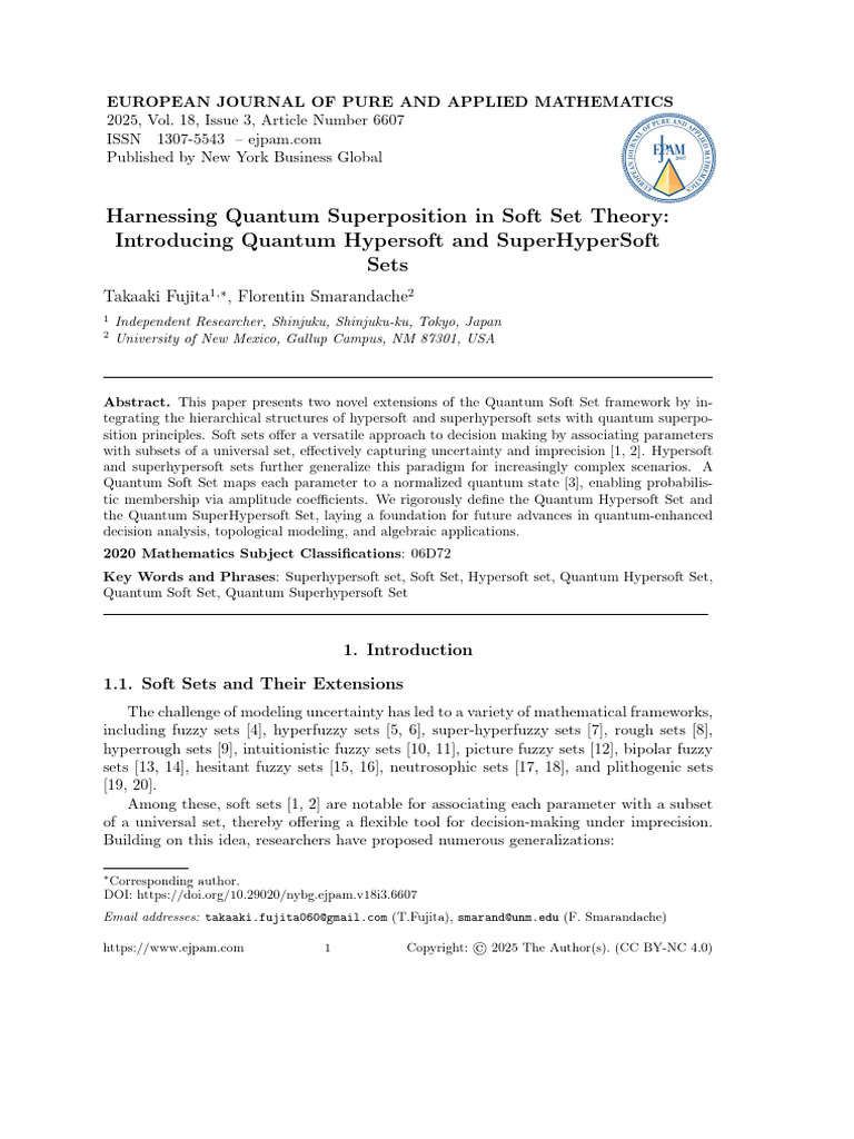 Harnessing Quantum Superposition in Soft Set Theory: Introducing Quantum Hypersoft and ...