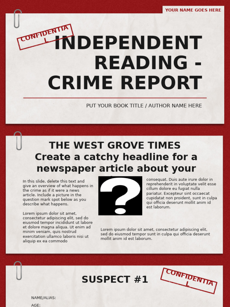 Independent Reading "Crime Report" | PDF | Witness | Evidence